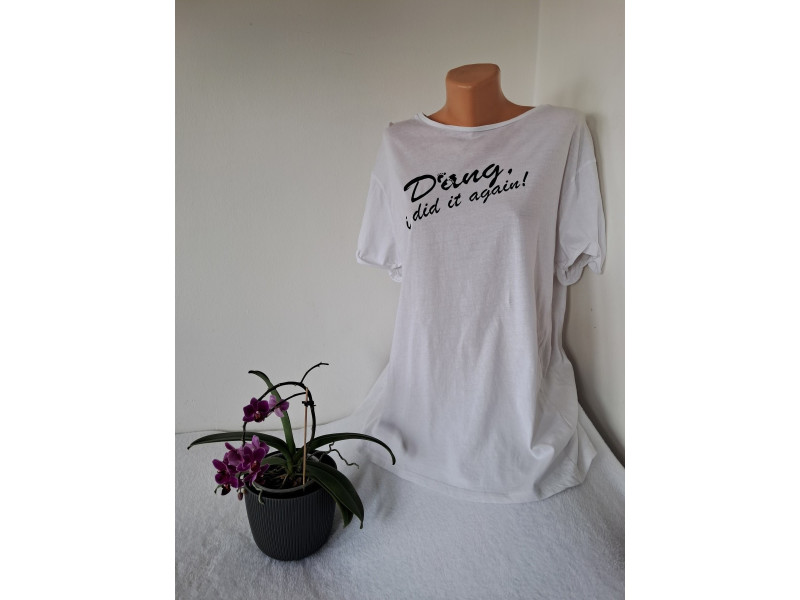 H&M pamucna bela majica-tunika vel L