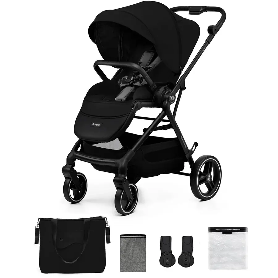 Kinderkraft kolica za bebe Yoxi, Pure black crna