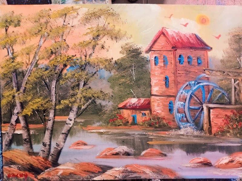 Stari mlin 70x50cm ulje na platnu