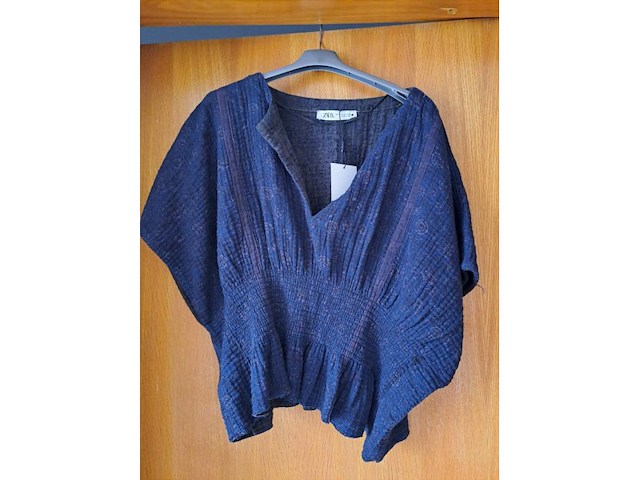 NOVO ZARA tunika bluza 38 plava sa etiketom