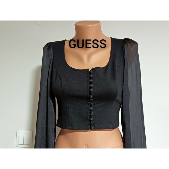 GUESS crna crop bluza majica XS