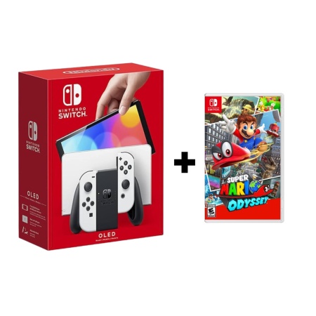 Konzola Nintendo Switch OLED Model White + Super Mario Odyssey