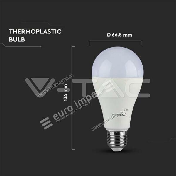 LED SIJALICA 15W E27 4000K PRIRODNO BELA A65 1350lm VT4454 V-TAC