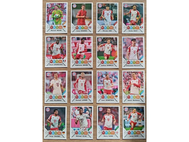 2024/25 UCL BAYERN MUNICH 16 kartica - Kompletan lot