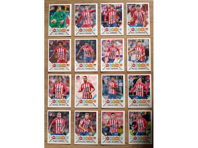 2024/25 UCL ATLETICO MADRID 16 kartica - Kompletan lot