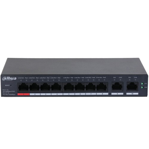 Dahua 10-Port Cloud Managed Desktop Switch with 8-Port PoE | CS4010-8ET-110