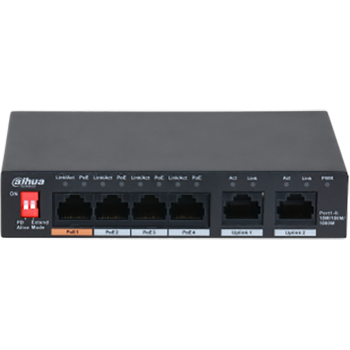 Dahua 6-Port Unmanaged Desktop PoE Switch | PFS3006-4GT-60-V2