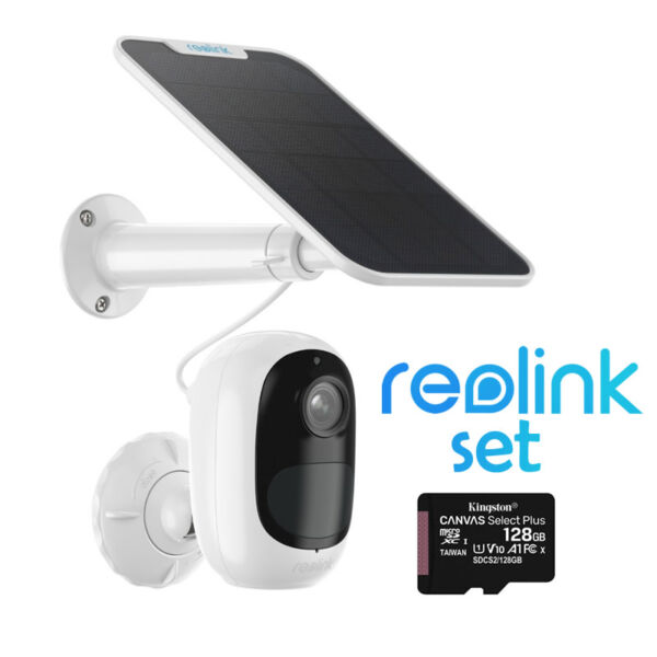 Reolink Argus 2E WiFi baterijska kamera+Solar+128GB