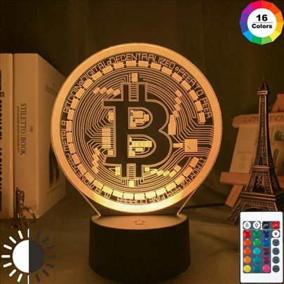 Bitcoin LED lampa