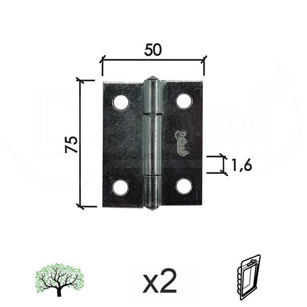 Šarka brodska za vrata SP9003 ZnB 75x50x1,6mm (2kom) DP1