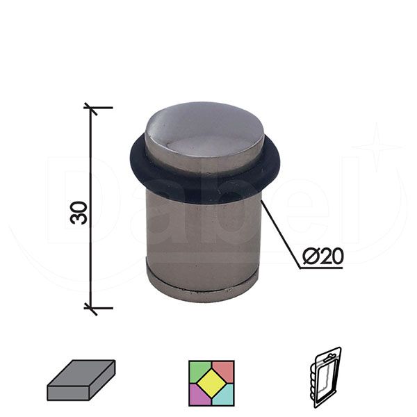 Odbojnik podni za vrata OD201 Mat-Ni fi20x30mm DBP1