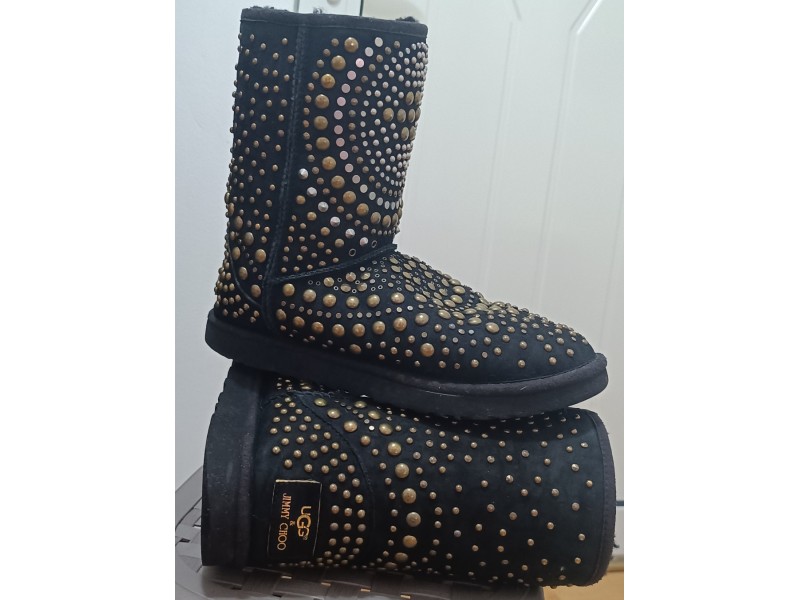 Jimmy Choo x UGG Black Studded Suede Mandah ORIGINAL