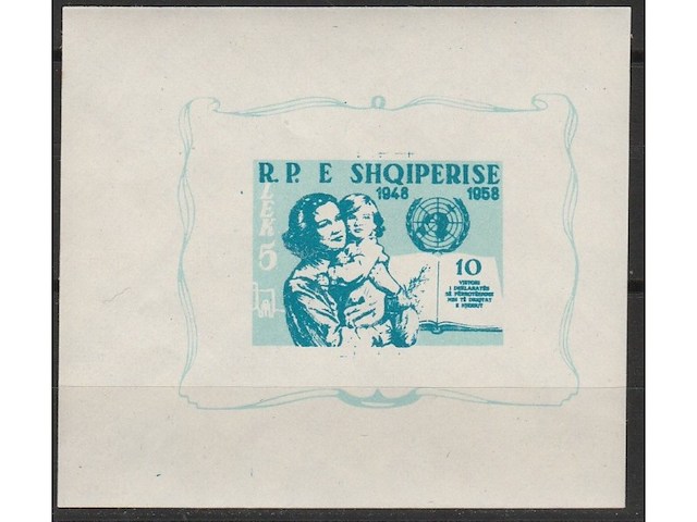 Albania-1959-Univeral Declaration of Human Rights-MNH