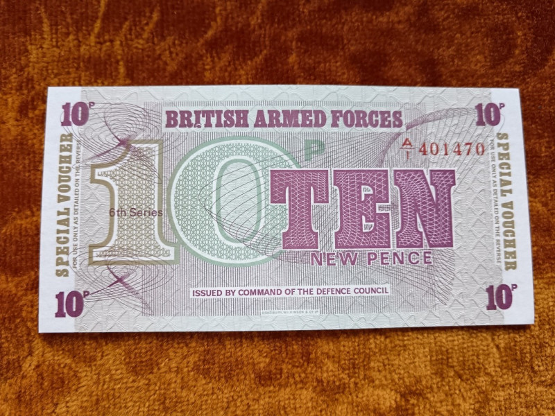 Britiš armed forces 10 new pence,1972 god.UNC