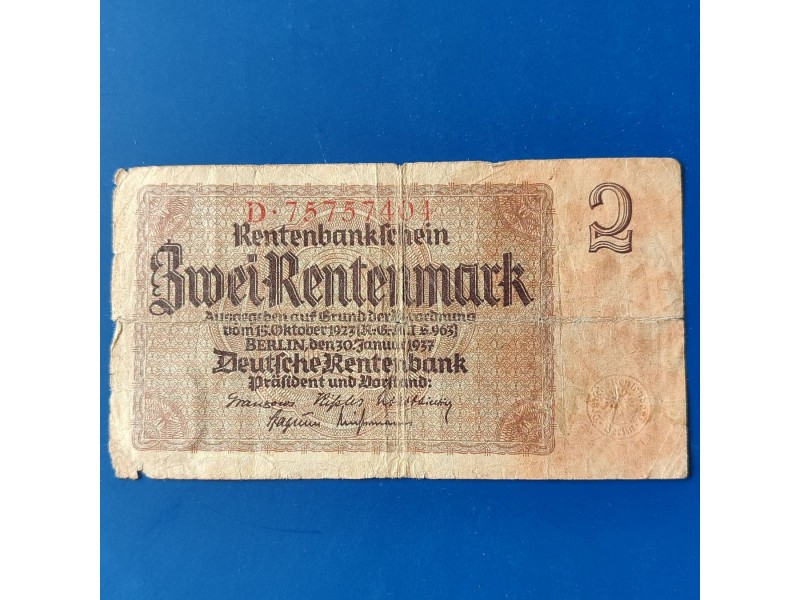 2 RENTENMARK 1937