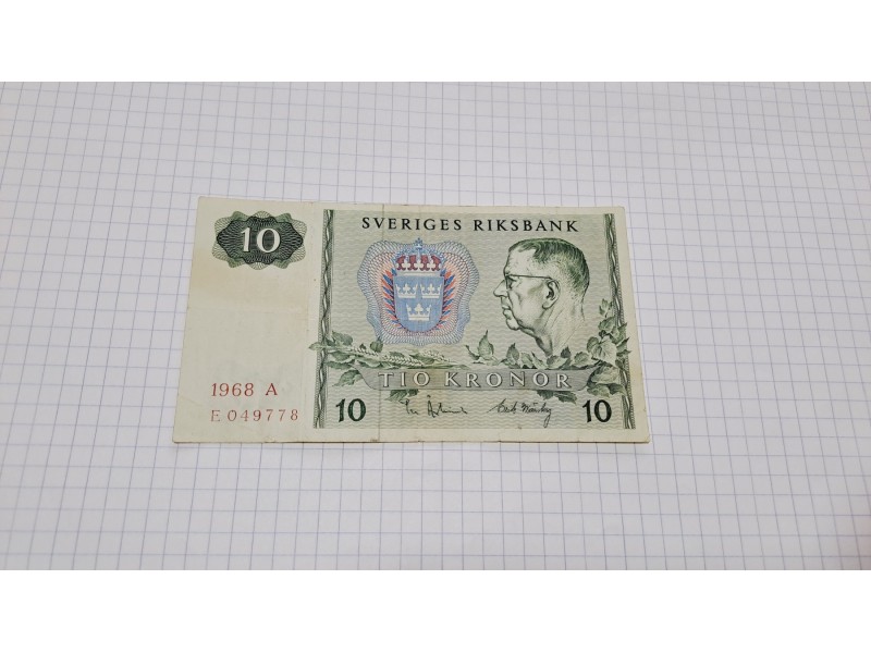 ŠVEDSKA 10 KRONOR 1968 GODINA