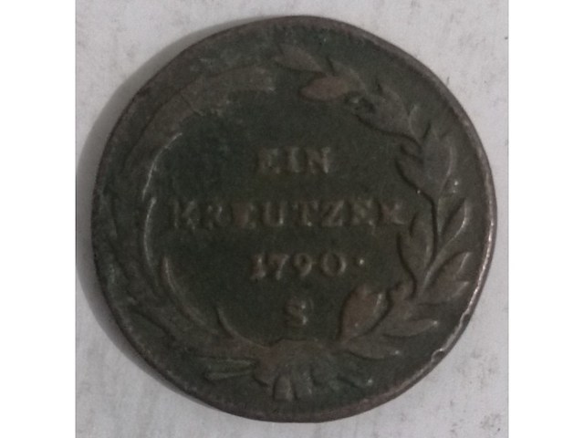 Austrija 1 kreuzer 1790 S