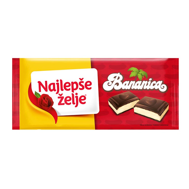 Najlepše želje cokolada dark bananica 184g