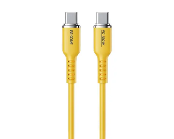 WEKOME Kabl 3.1 USB tip C MM 1.2m, za Superbrzo punjenje 100W480Mbps, Silicon Soft, žuti WDC-11