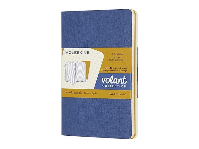 Moleskine Volant Pocket Ruled Forget Journals - Blue Amber/Yellow