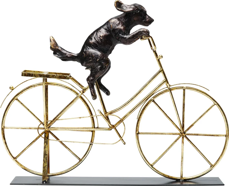 Ukrasna figura Dog With Bicycle 44cm