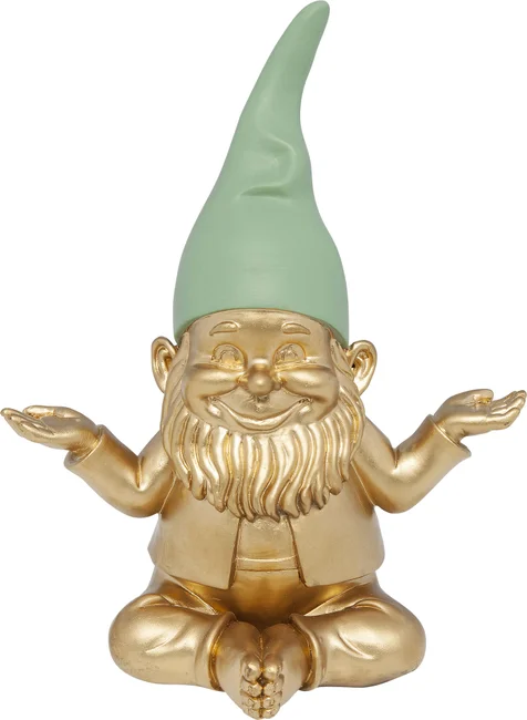 Ukrasna figura Zwerg Meditation Gold Green 19cm
