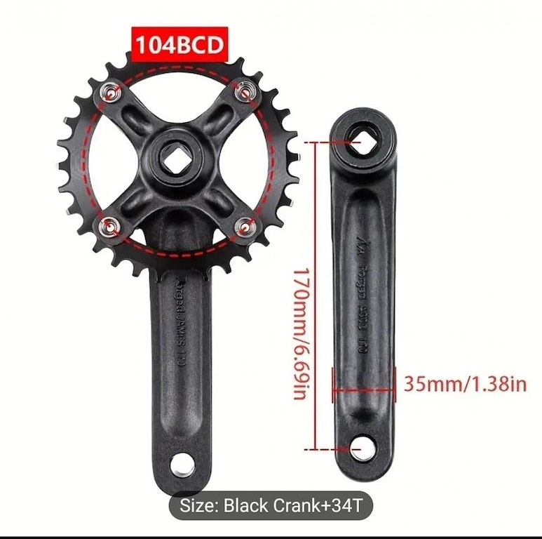 Meroca DX srednji pogon 34 zuba 170mm