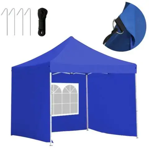 Paviljon Sa Mehanizmom 3x3m Plavi Tri Stranice Torba