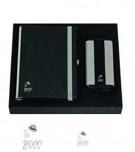 Gift set THE BOSS rokovnik + power bank