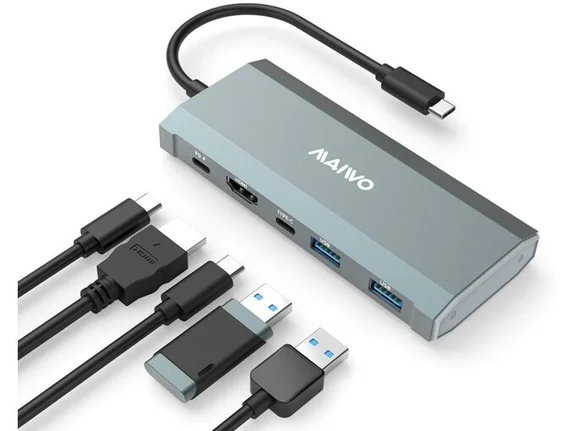 Maiwo Kućište USB 3.2 Gen2 x 1 Tip-C 6 u 1 SATA & PCIe NvMe M.2 sa HDMI/PD/USB (KH1001)