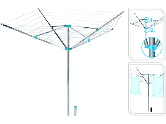 Parktiker Baštenska sušilica štrik - aluminium 4 kraka 42m