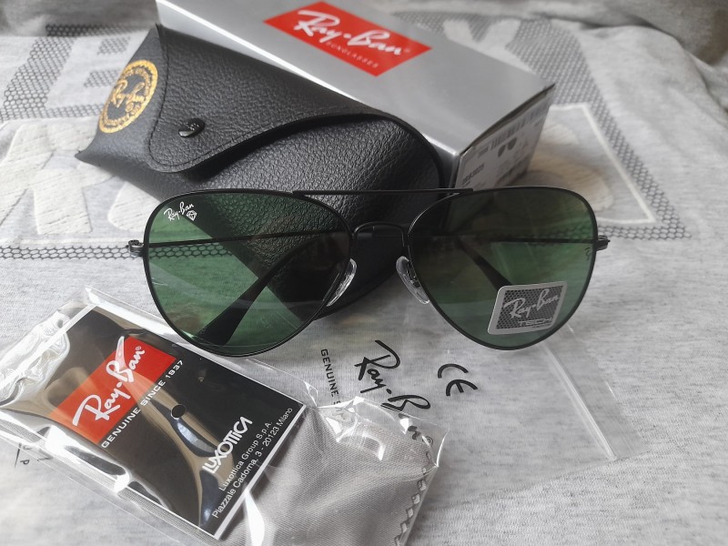 Ray Ban green crni ram Aviator