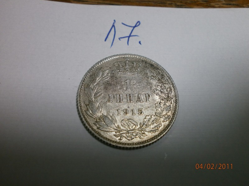 1 Dinar 1915 Srebro