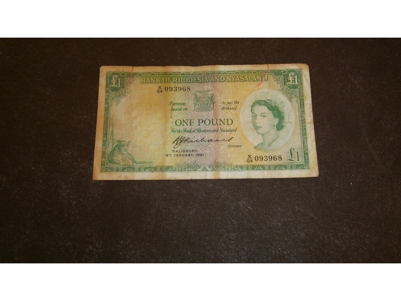 RHODESIA & NYASALAND 1 POUND 1961