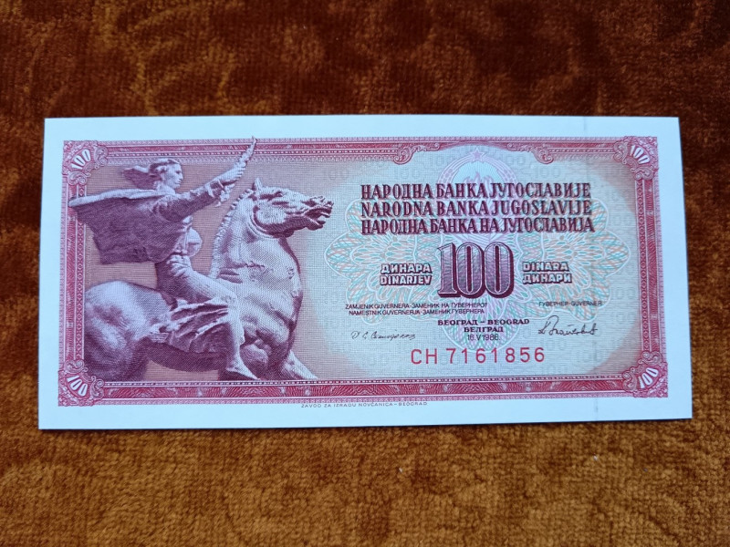 Jugoslavija 100 dinara,1986 god.UNC