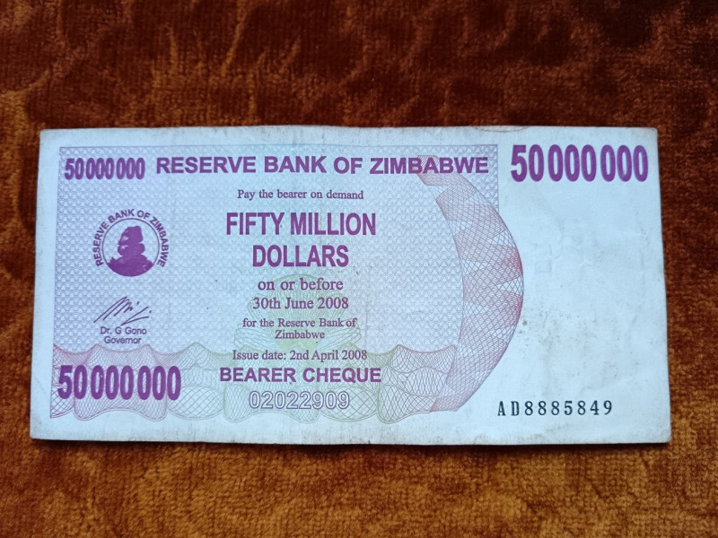 Zimbabve 50.000.000 dolara,2008 god.