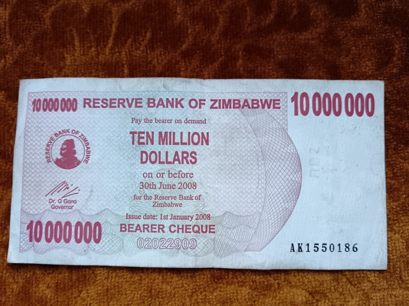 Zimbabve 10.000.000 dolara,2008 god.