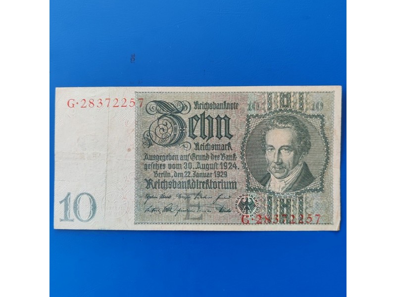 10 REICHSMARK 1929