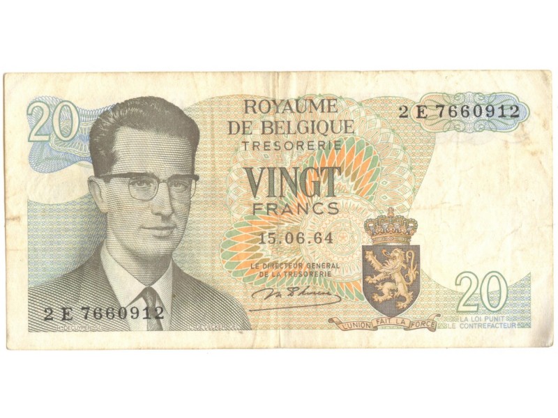 Belgija 20 franka 1964