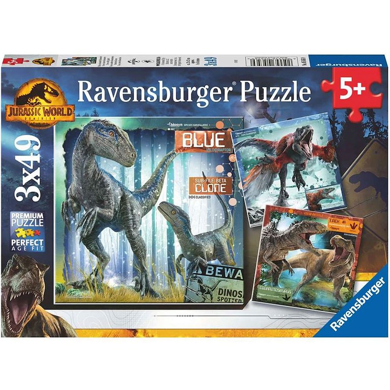 Ravensburger puzzle (slagalice) -3 x 49 pcs Dino RA05656