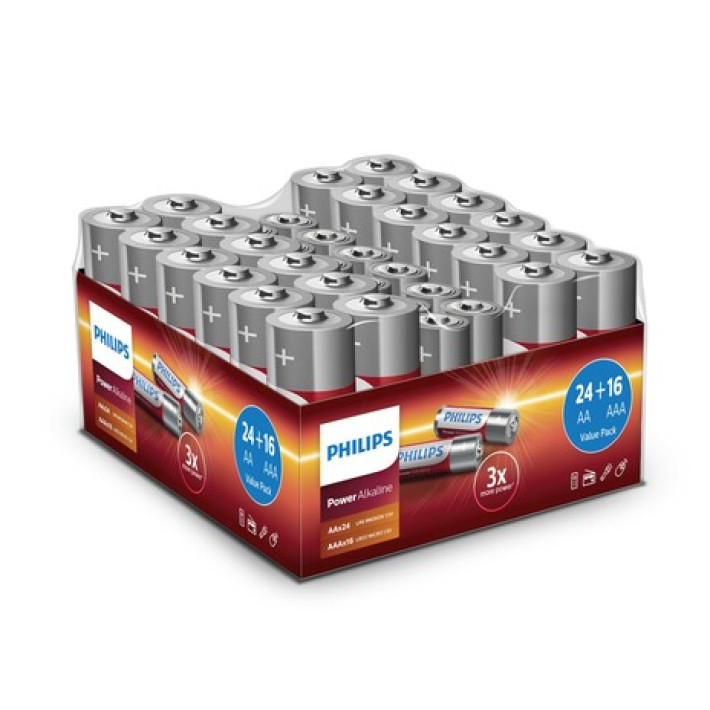 Philips Powerlife Baterije 24xAA+16xAAA (40)