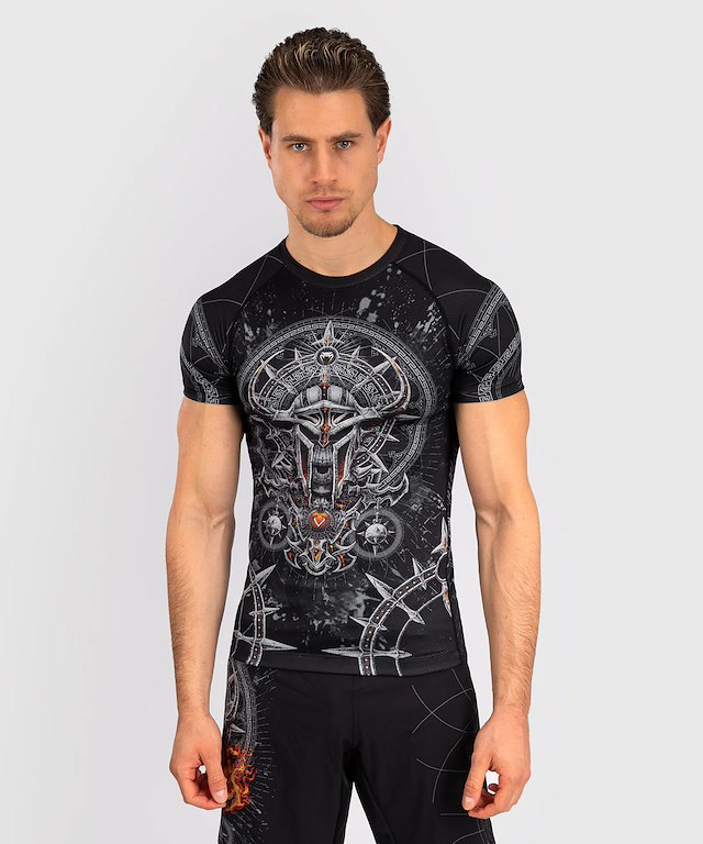 VENUM GLADIATOR 5.0 RASH GUARD BLACK/SILVER- KRATKI RUKAVI