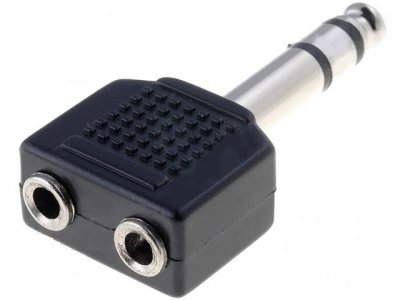 ADAPTER 6,3mm MUSKI- 2X3,5mm ZENSKI