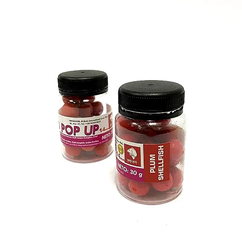 Meleg Bait Pop Up Boilie 10/14mm - Plum Shellfish