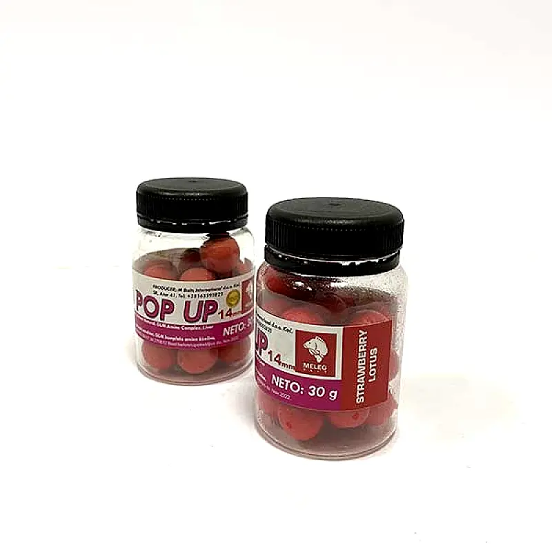 Meleg Bait Pop Up Boilie 10/14mm - Strawberry Lotus
