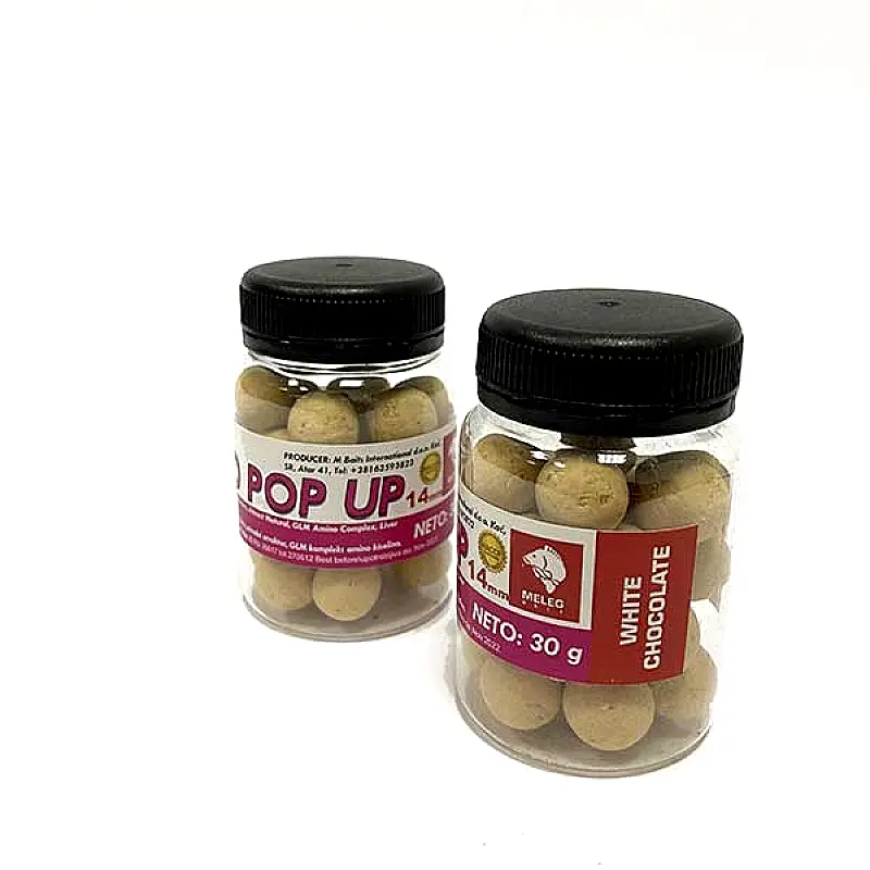 Meleg Bait Pop Up Boilie 10/14mm - White Chocolate