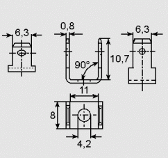 STOPICA ZA SRAF-6,3X0.8 90