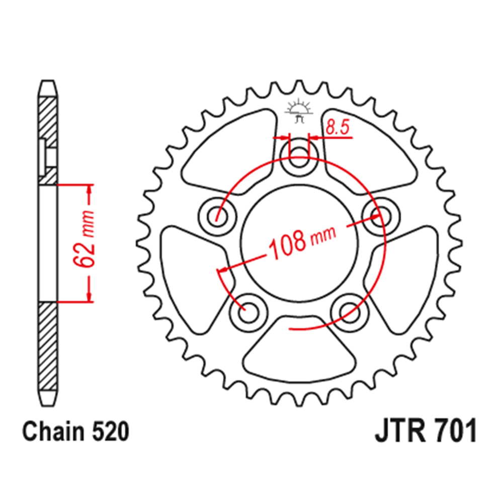 Lančanik zadnji JT JTR701-43-50-32055 (520)43 zuba