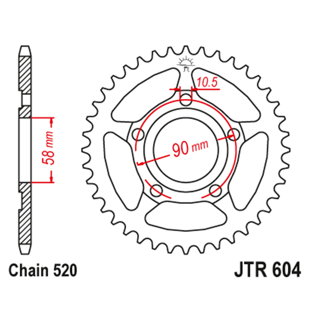 Lančanik zadnji JT JTR604-36-50-32046 (520)36 zuba