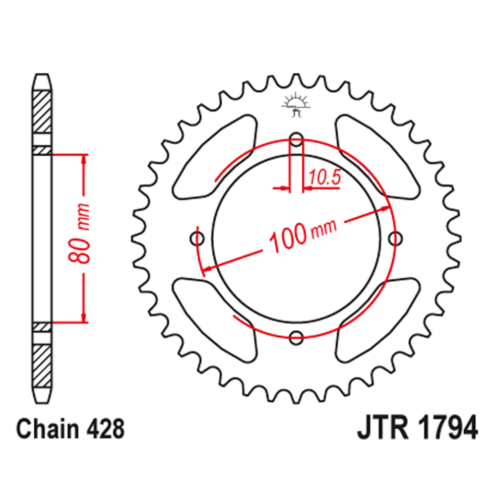 Lančanik zadnji JT JTR1794-45-50-15045 (428)45 zuba